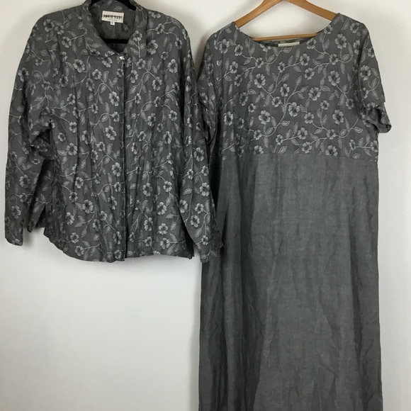 David Dart | Dresses | Vintage 2piece Linen Blend Floral Maxi Dress ...